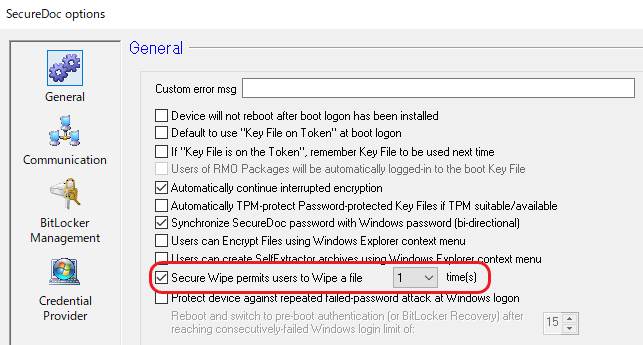 Secure Wipeを有効にする手順 - ウィンマジック・ジャパン